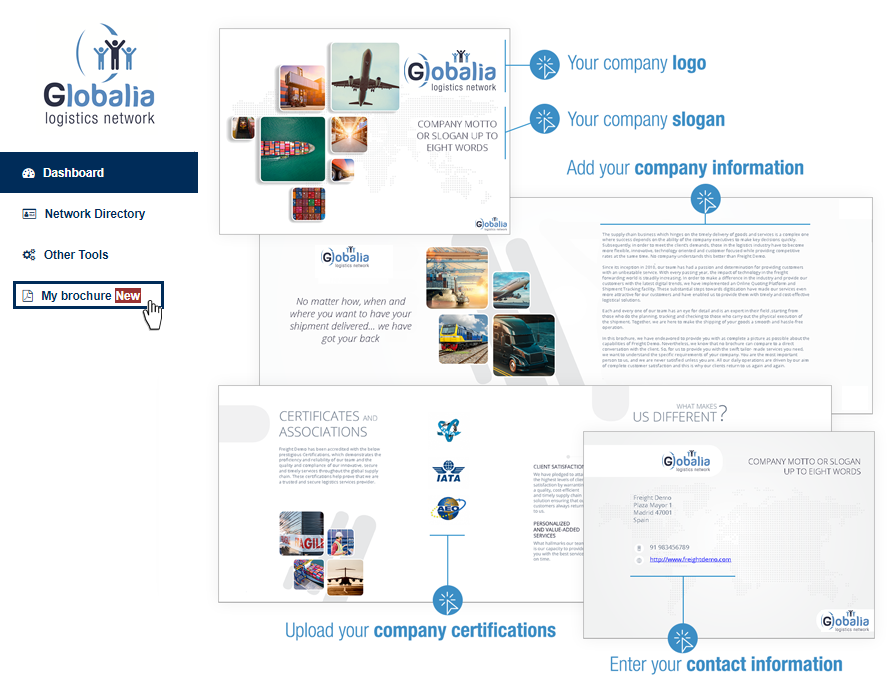 Globalia Logistics Network new customizable brochure for members