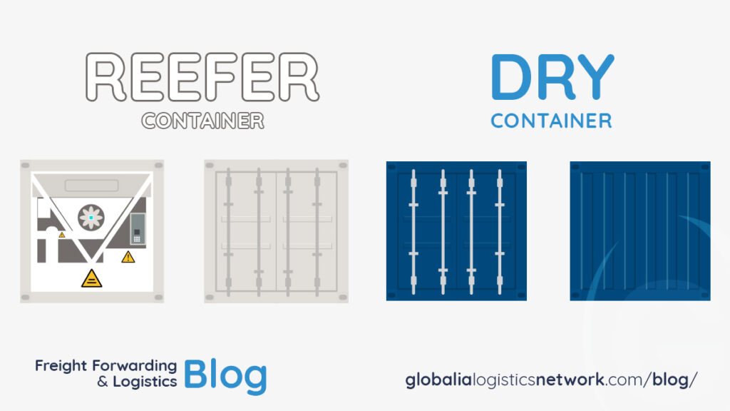 Dry vs reefer containers in sea freight forwarding